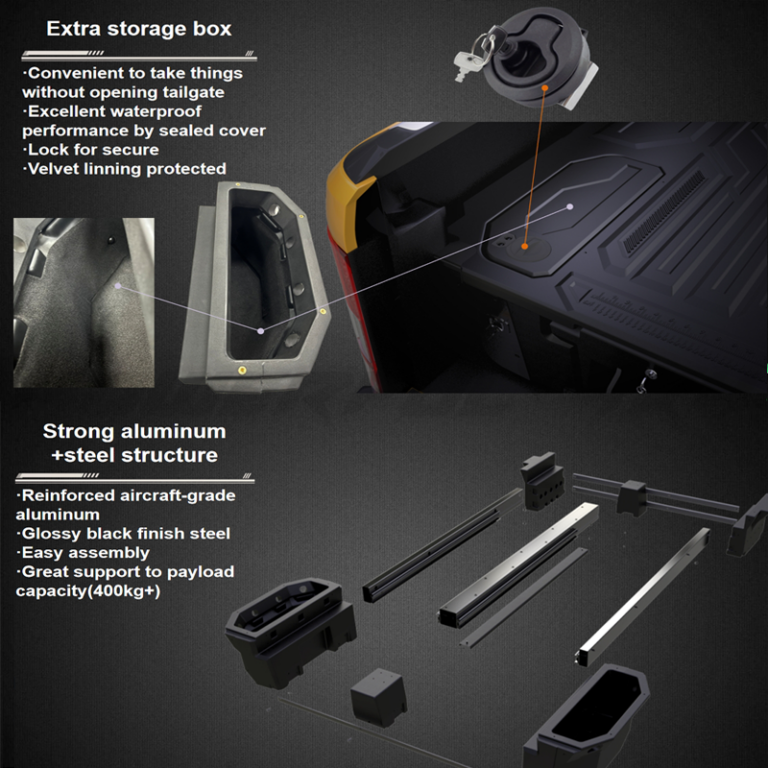 POWERFUL Double Lockable Tool Storage Drawer Wing Kit for Ford Ranger ...